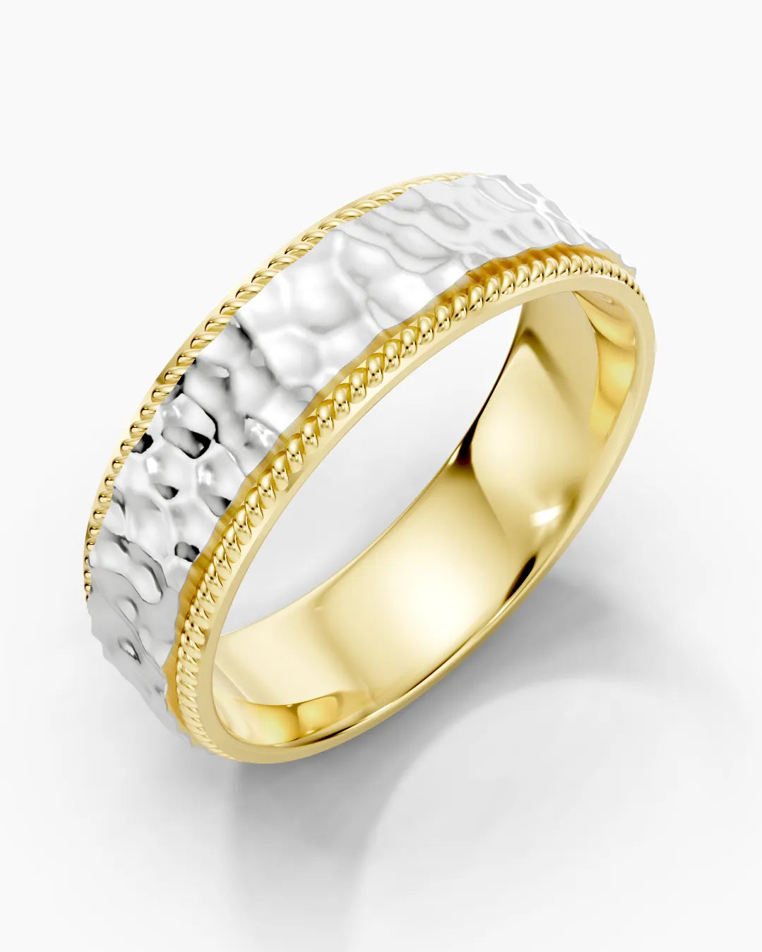 Hammered Flow Men Ring – Rings & I